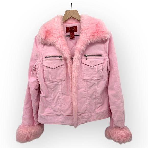 Paris Blues | Jackets & Coats | Paris Blues Pink Faux Fur Collar Coat ...